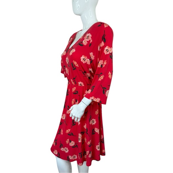 torrid | Dresses | Torrid Red Floral Studio Knit Skater Dress Flower ...